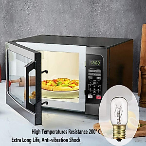 40 Watt Appliance Light Bulb,High Temp Resistance Microwave Oven Bulb, E17 Indicator Intermediate Base T8 Tubular Incandescent Light Bulbs,Dimmable (Pack of 8)