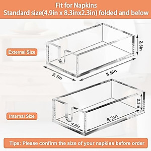 Acrylic Napkin Holder, Clear Modern Design Guest Towel Holder Tray for Bathroom, Acrylic Hand Towel Holder for Bathroom, Kitchen, Acrylic Tray Perfect for Paper Hand Towels & Bathroom Accessories