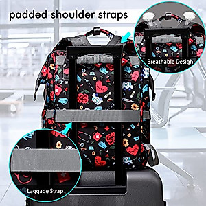 Gatycallaty Nurse Backpack Nursing Bags for Nurses Work Medical Home Health Travel Clinical Bag Nursing Essentials Supplies College Laptop Compartment Pockets Graduation Appreciation CNA