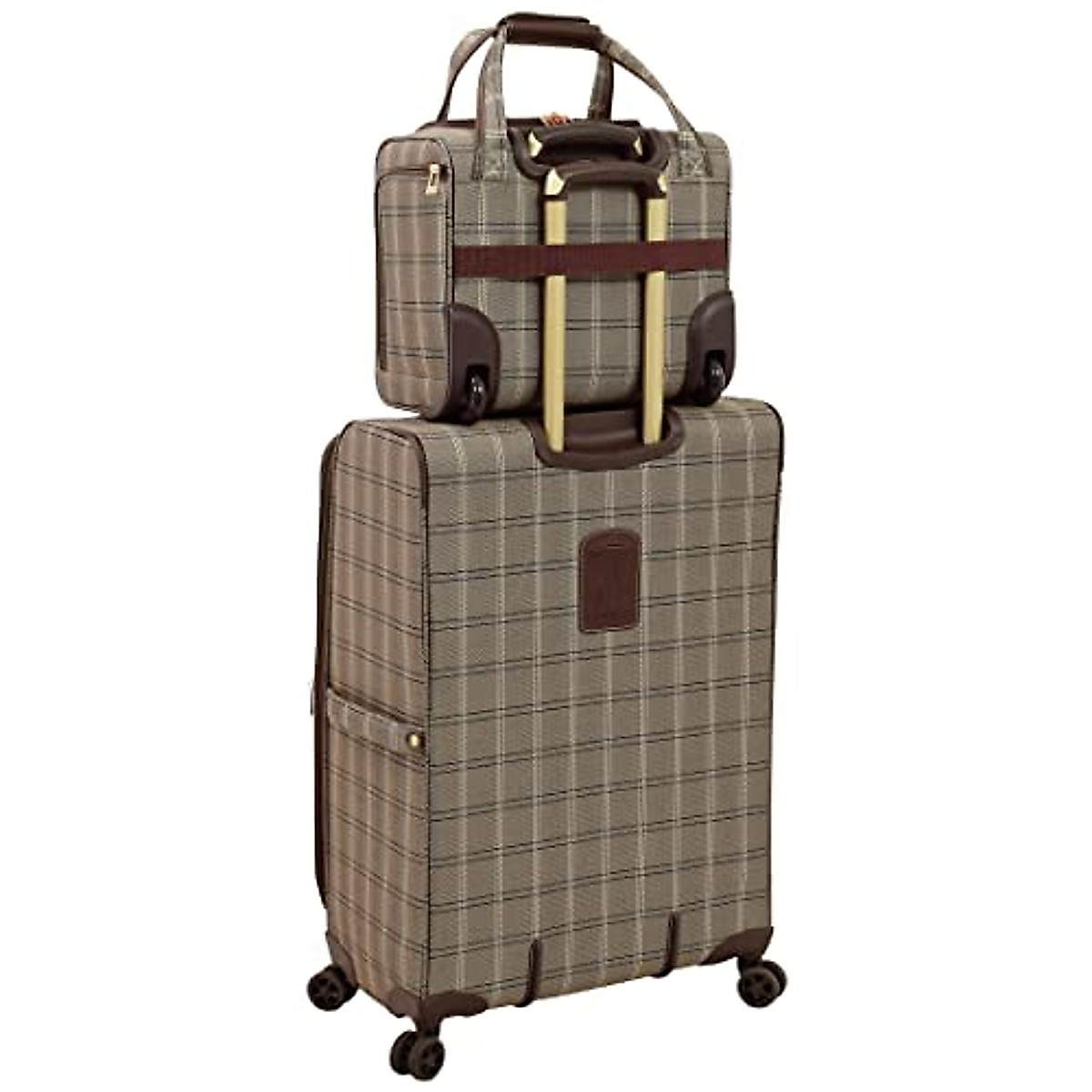 London Fog Brentwood II 4 Piece Set (with Under The Seat Bag), Cappuccino