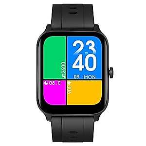 FITUP GT5S 1.69 Inch Full Touch Square Smart Watch Support Heart Rate Blood Oxygen Sleep Monitoring Fitness Tracker Black Men's and Women's Smart Watch for iOS and Android Phones