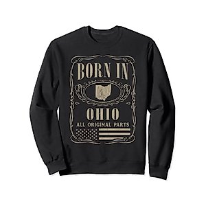 Vintage Classic America Land Map US States Born Ohio Sweatshirt