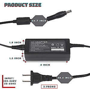 Laptop Charger AC Adapter Compatible with Toshiba Satellite C655 C850 C50 L755 C855 L655 L745 P50 C855D; Toshiba Portege Z30 Z930 Z830; Satellite Radius 14 15 Power Supply Cord -19V 3.42A 65W