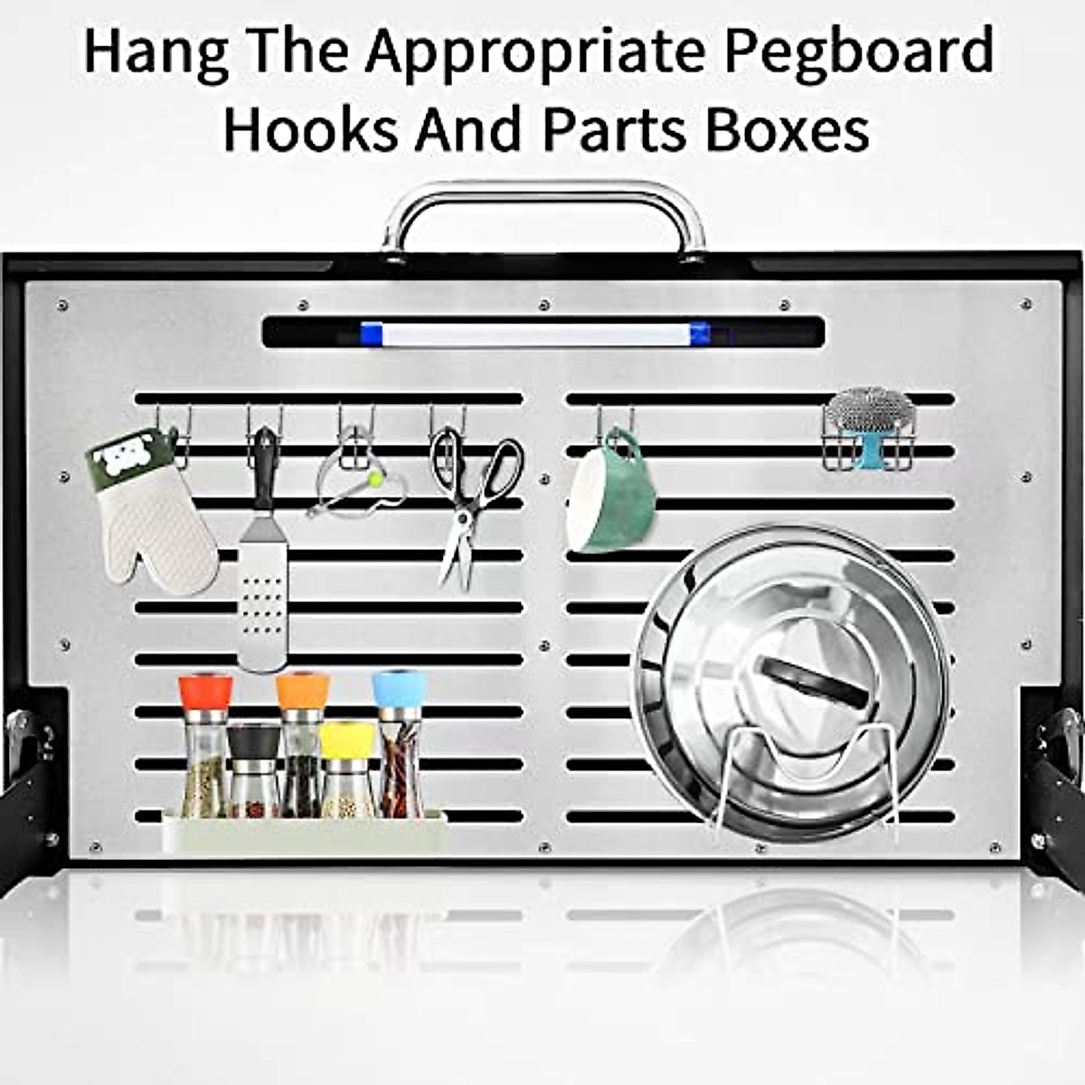 Hinged Lid for 36 inch Blackstone Griddle, Multi-Function Griddle Lid with LED Light, Pot Lid Rack, 4 Hooks, Blackstone Grill Accessories