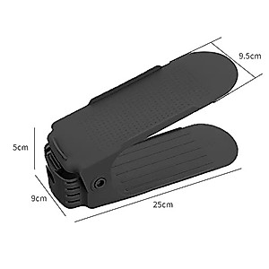 Yuehuam 20 Pack Shoe Slots Space Saver for Closet Organization Adjustable Double Deck Shoe Stacker Space Saver Shoe Slots Organizer