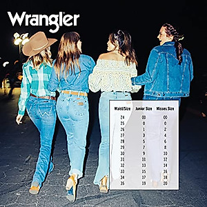 Wrangler Women's Western Mid Rise Stretch Straight Leg Jean, Dark Indigo, 7W x 30L