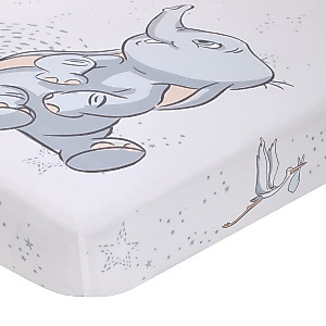 Disney Dumbo Sweet Little Baby Light Blue and White Storks "Bundle of Joy" 100% Cotton Photo Op Nursery Fitted Crib Sheet