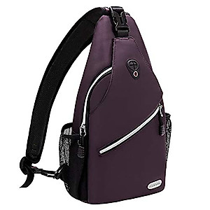 MOSISO Mini Sling Backpack,Small Hiking Daypack Travel Outdoor Casual Sports Bag, Purple