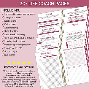 bloom daily planners UNDATED Spanish Calendar Year Day Planner - Passion/Goal Organizer - Monthly/Weekly Agenda Book with Tabs (January to December) - 6" x 8.25" - Folky Floral