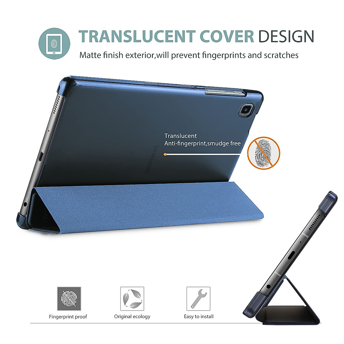 ProCase Cover for Samsung Galaxy Tab A7 Lite 8.7 Inch 2021 Tablet Model SM-T220/T225/T227，Slim Stand Hard Back Shell Protective Case for Galaxy Tab A7 Lite 8.7" -Navy