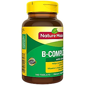 Nature Made Super B Complex with Vitamin C and Folic Acid, Dietary Supplement for Immune Support, 140 Tablets, 140 Day Supply