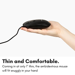 Macally Wired USB C Mouse for Mac and PC - Slim, Quiet, and Reliable - 4 DPI Mode Type C Mouse for Laptop, MacBook Pro/Air, iMac - Wired Mouse USBC