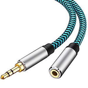 Hftywy AUX Extension Cable 20FT 3.5mm Male to Female Stereo Audio Extension Cable Headphone Extension Cable Compatible for iPhone, iPad, Smartphones, Tablets, Media Players