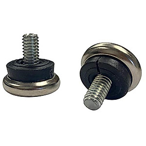 Elegent Upholstery Metal Base Levelers Rubber Cushion Chair Leg Leveler, 1/2" Inch Bolt Length, 5/16"-18 Bolt Thread, 1-1/16" Base - Set of 4