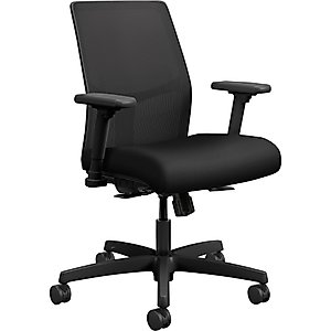 HON Ignition 2.0 4-Way Stretch Low-Back MESH Task Chair, Supports UP to 300 LB, 16.75" to 21.25" SEAT Height, Black