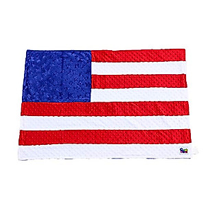 Snuggle Stuffs Minky Dot Plush USA Flag 24" x 36" Baby Blanket