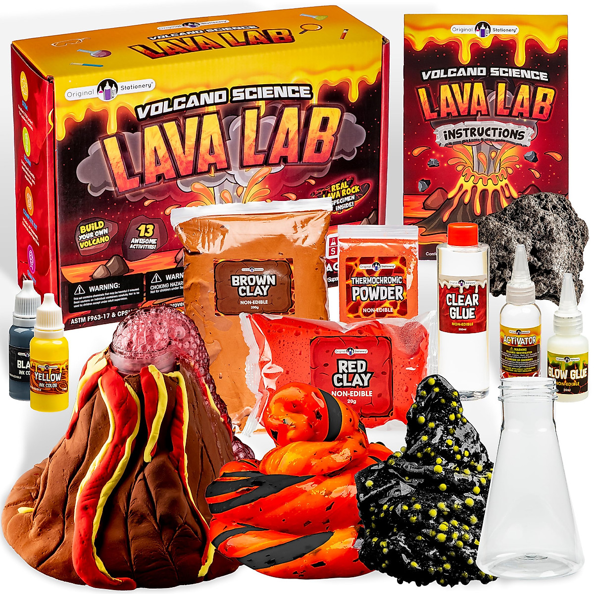 Original Stationery Lava Science Slime Kit, Fun Science Kit to Play Slime Games, Create Glow in The Dark Slime & Make Science Experiments for Kids 6-8