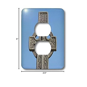 3dRose lsp_82802_6 Scotland, Edinburgh, Stone Celtic Cross Eu36 Cmi0157 Cindy Miller Hopkins 2 Plug Outlet Cover