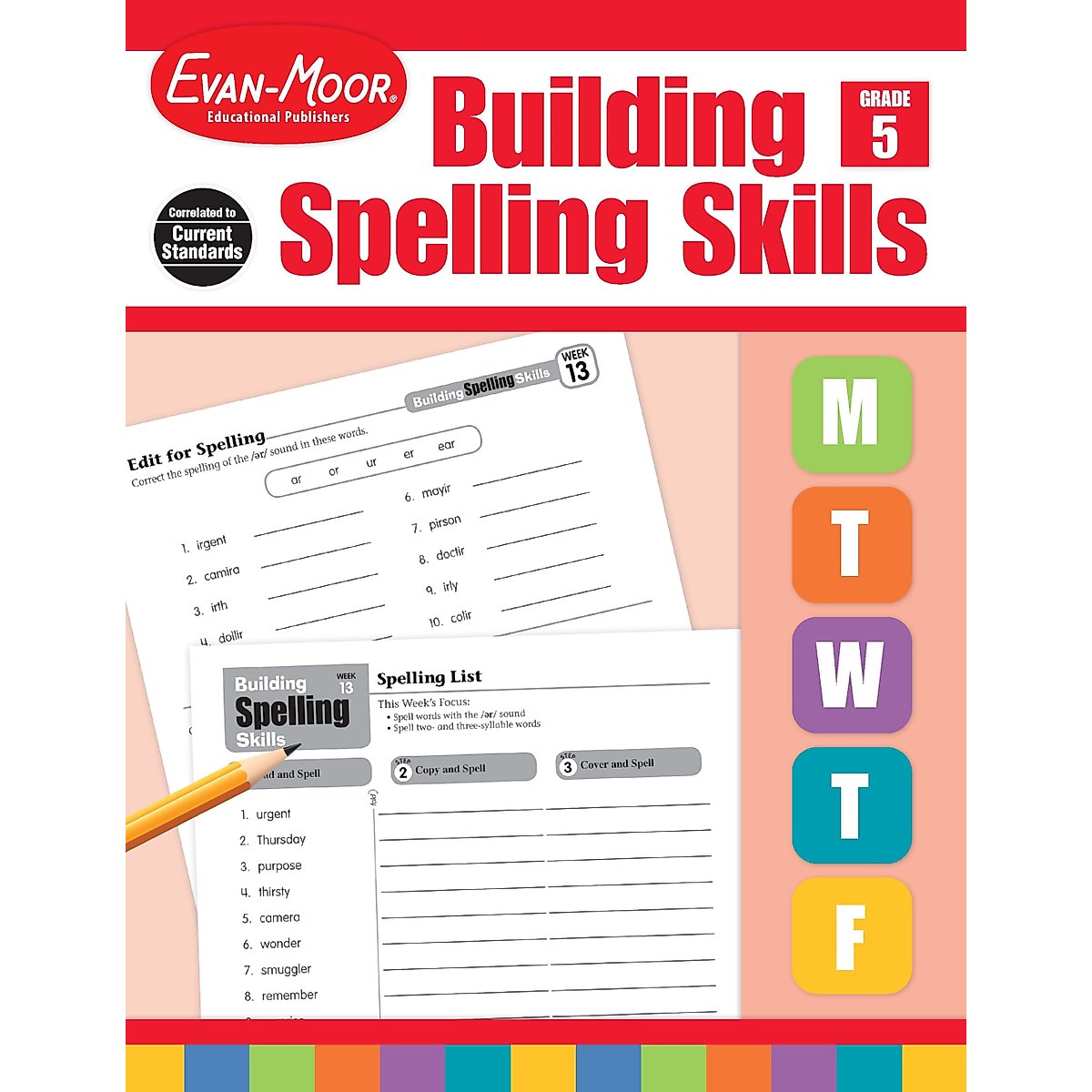 Evan-Moor Building Spelling Skills, Grade 5 - Homeschooling & Classroom Resource Workbook, Reproducible Worksheets, Teaching Edition, Spelling Strategies, Reading and Writing Skills