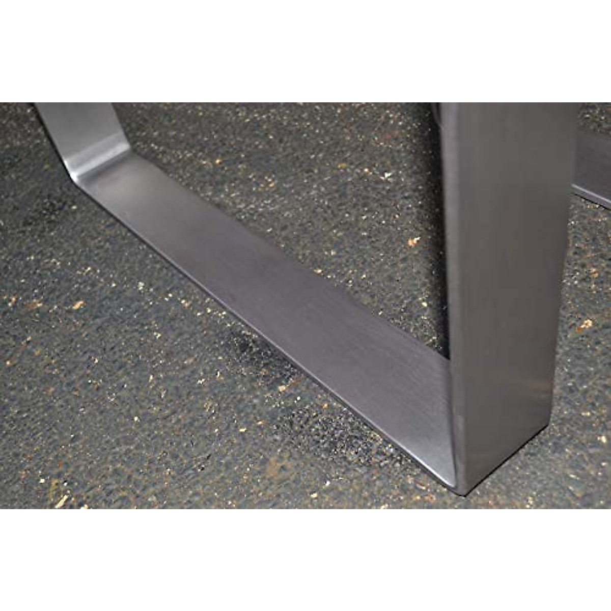 Brushed Stainless Table Legs, Bent Trapezoid Style - Any Size