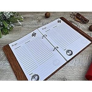 Personalized Recipe Book Wooden Cookbook Blank Recipe Binder Gift Daughter And Mom Her Custom Recipe Journal Wooden Family Book Wedding Gift (Style2)