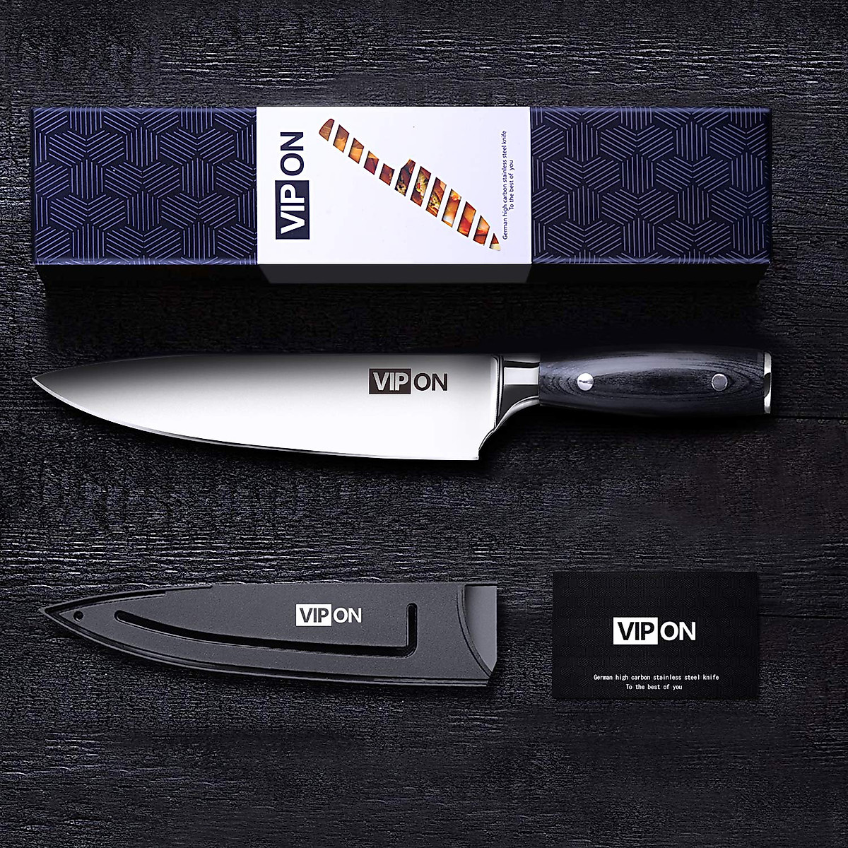 Soufull Professional Chef Knife, 8 inch High Carbon Stainless Steel Kitchen Knife Sharp Durable Blade&Ergonomic Handle,Top Chef's Knife with Gift Box