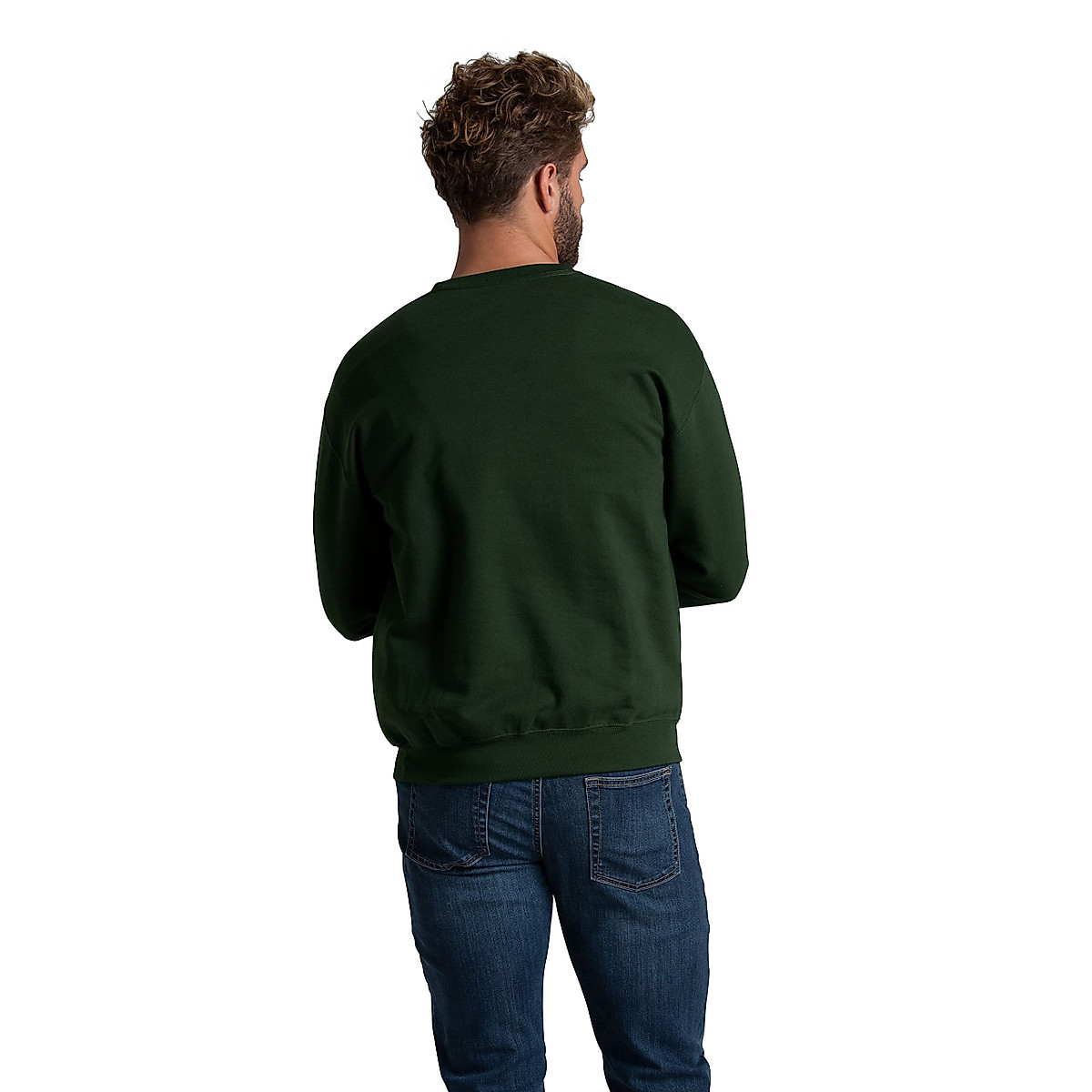 Fruit of the Loom Men's Eversoft Fleece Crewneck Sweatshirts, Moisture Wicking & Breathable, Sizes S-4X, Duffle Bag Green, 3X-Large