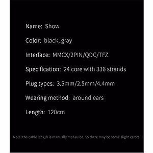 Kinboofi HiFi Earphone Cable, KBEAR 24 Core 5N Silver Plated OFC Upgrade Cable… (2PIN, 3.5mm)