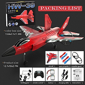 crohorizon Remote Control Airplane for Kids Over 12 Years of Age with 2 Batteries,2 Channel Foam RC Plane Toys for Boys and Girls-Red