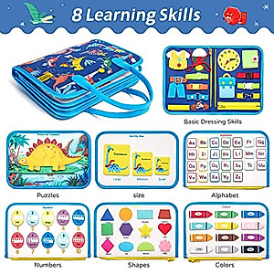 Giant Cabbage Busy Board Sensory Toys for Toddlers 1 2 3 4, Toddler Travel Activities Educational Toys, Montessori Toys for 2 3 4 Year Old Boys Girls Gift, Dinosaur