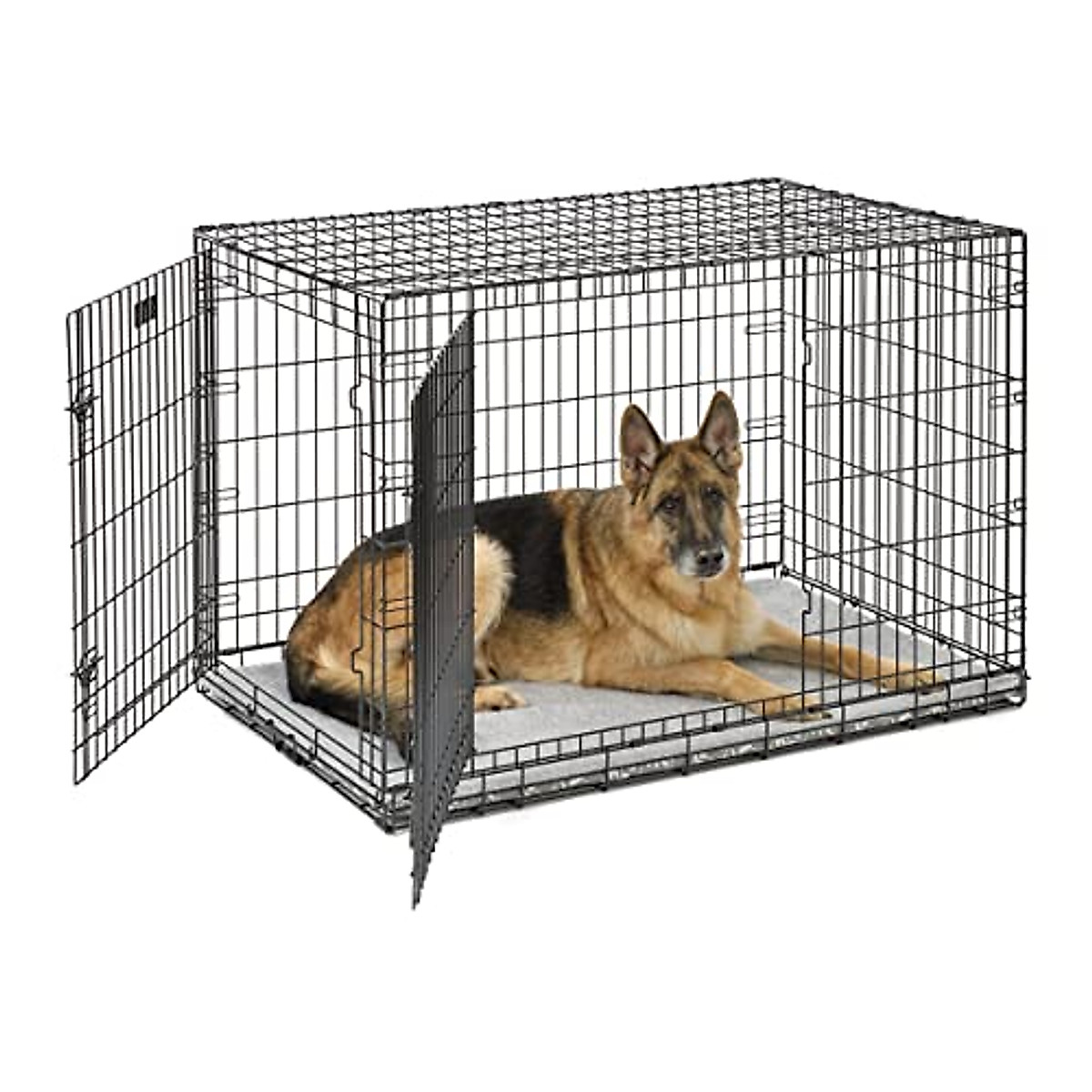 MidWest Homes for Pets Quiet Time Reversible Dog Crate Pan Cover, Fits MidWest Homes for Pets Dog Crate Pans, 48" Gray Floral/Fleece, Pan Cover Only