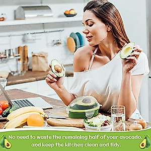 Avocado Keeper 3 Pieces Reusable Avocado Storage Container Individual Avocado Saver Avocado Pod Avocado Cover Avocado Holder Organizer for Refrigerator Fridge to Keep Avocado Fresh (Clear, Green)