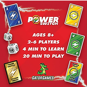 Power Switch Card Game - Quick Strategy Fun for Kids and Adults (Ages 8+)