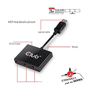 Club3D DisplayPort 1.2 to 3 DisplayPort Multi-Display MST Hub (CSV-5300A)