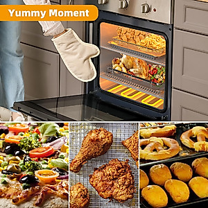 Air Fryer Basket,YEPATER 15.6" x 11.6" Large Oven Air Fryer Basket and Tray,Stainless Steel Non-stick Oven Air Fryer Basket with 30 PCS Parchment Paper,Air Fryer Pan and Crisper Tray for Baking
