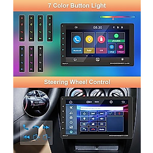 Car Stereo Single Din Apple Carplay, Rimoody 9 Inch Detachable Touch Screen Car Radio with Bluetooth Android Auto FM Radio Mirror Link TF/USB/AUX Input Car Multimedia Player + Backup Camera