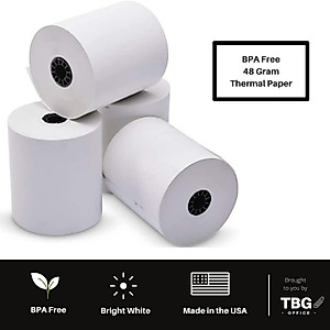 3 1/8” x 230' Thermal Paper Rolls - BPA FREE – MADE IN USA - Receipt paper rolls – Point of Sale Cash Register - Thermal printer paper - Credit Card Paper - for POS systems (1 Case - 10 Rolls)