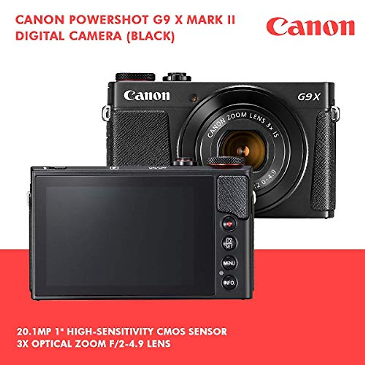Canon PowerShot G9 X Mark II Digital Camera (Black) W/ 32GB SD Card, and Basic Accessory Bundle