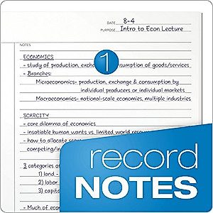 Oxford FocusNotes Note Taking System 1-Subject Notebook, 11 x 9 Inches, White, 100 Sheets (90223) - Black