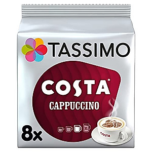 TASSIMO Costa Cappuccino 16 discs, 8 servings (Pack of 5, Total 80 discs, 40 servings)