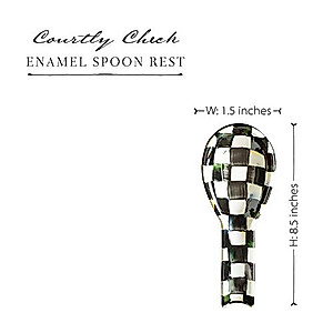 MacKenzie-Childs Courtly Check Enamel Spoon Rest for Kitchen, Enamel Kitchenware Line