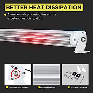 Waterproof Led Boat Light Bar, BIGLIONX 22 inch Spot&Flood Combo White 200W 22000LM Deck Dock Yacht Marine Headlights Spotlights Waterproof IP68 12V 24V