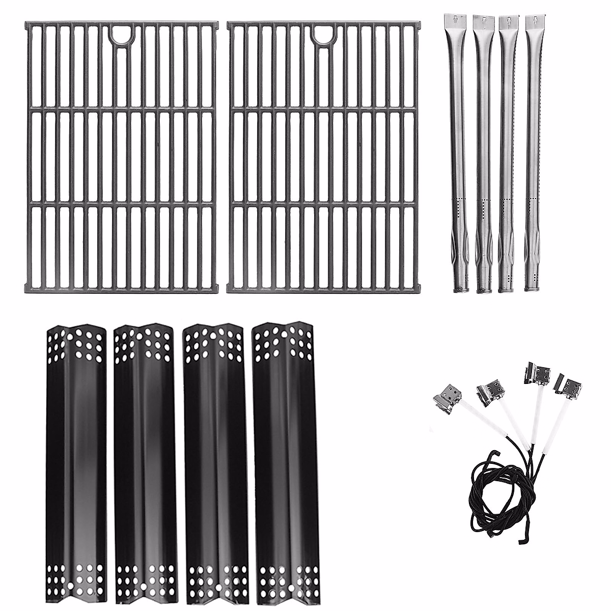 SafBbcue EG Grill Parts Kit for Expert Grill 4 Burner 720-0789H Gas Grill Replacement Parts, Expert 720-0789MB Gas Grill Parts, Grills Coking Grates, Heat Plates Flame Tamer, Burner Tubes, Heavy Duty