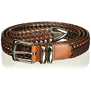 Portfolio Braided Belt With Genuine Leather (Sizes 30-54 Inches), Luggage, 36
