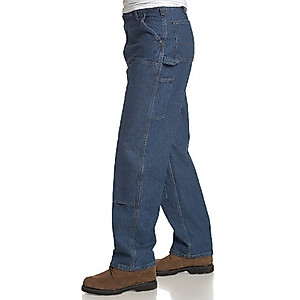 Carhartt Men's Loose Fit Heavyweight Denim Double-Front Utility Logger Jean, Darkstone, 36W x 32L