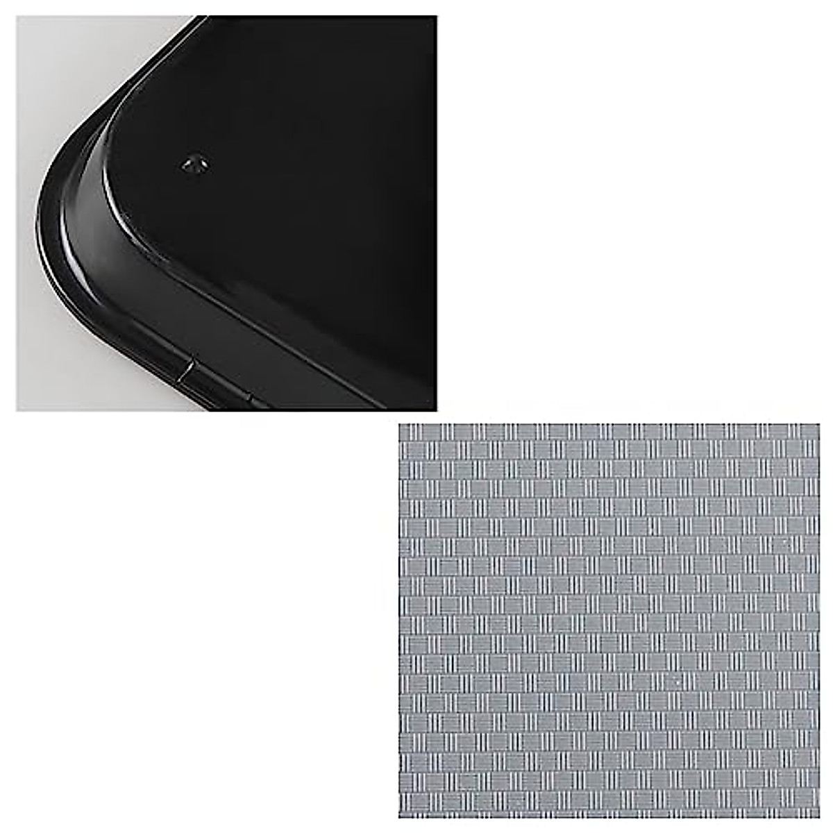 Ggbin 6 Pack Plastic Fast Food Serving Tray, Black and Gray, Rectangular Cafeteria Trays