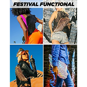 Fydelity Quiver Wings Backpack/Sling Bag Crossbody Festival Bag for Women Rave Bag Retro Crossbody Bag Cute Fanny Pack for Woman Concert Bag - Purple