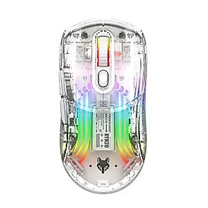 Attoe Bluetooth Wireless Mouse, Transparent RGB Mechanical Dual Mode Gaming Mouse, A Must-Have Cool USB Computer Mouse for Gaming and Esports