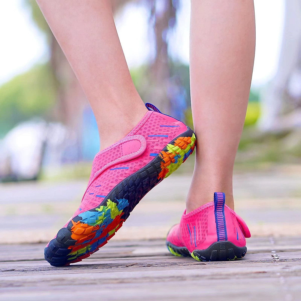 CIOR Boys & Girls Water Shoes Sports Aqua Athletic Sneakers Lightweight Sport Shoes(Toddler/Little Kid/Big Kid) U1ELJSX011-Pink-29