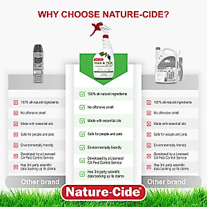 Nature-Cide Flea & Tick. All Natural Tick and Flea Spray for House and Pets to Keep Your Home Safe. Kills on Contact. No Strong Odor. 32 oz